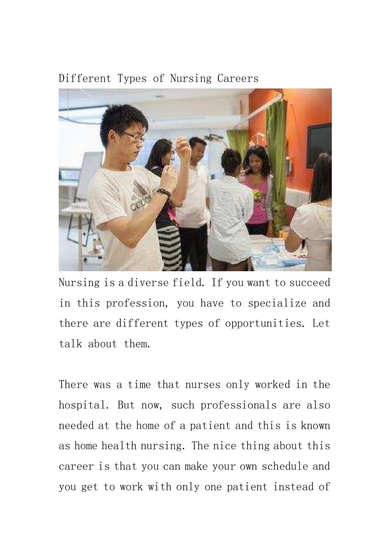 Different Types of Nursing Careers - Tyler - Page 1 - 4 | Flip PDF ...