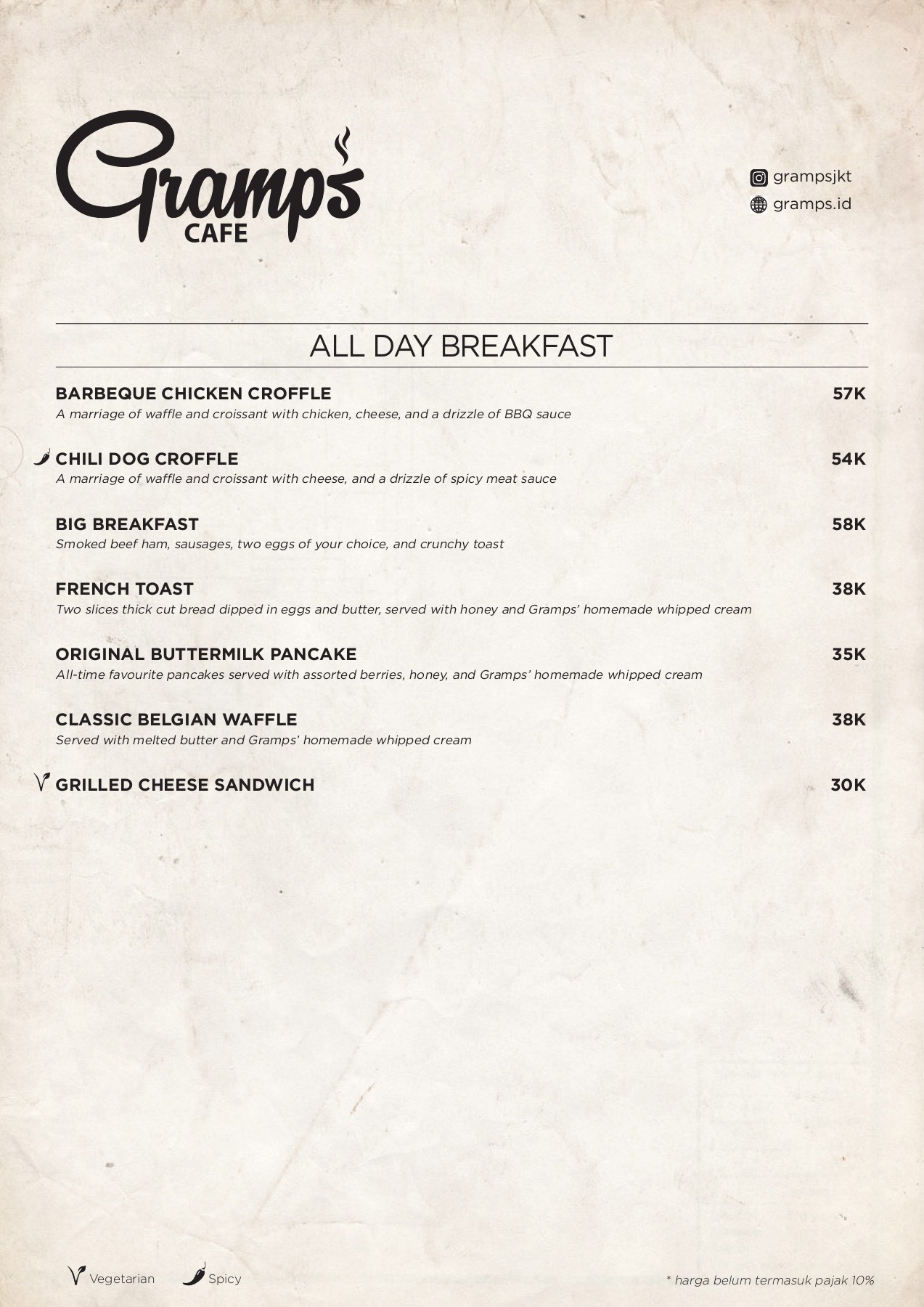 MENU GRAMPS CAFE - gramps jkt - Page 1 - 4 | Flip PDF Online | PubHTML5