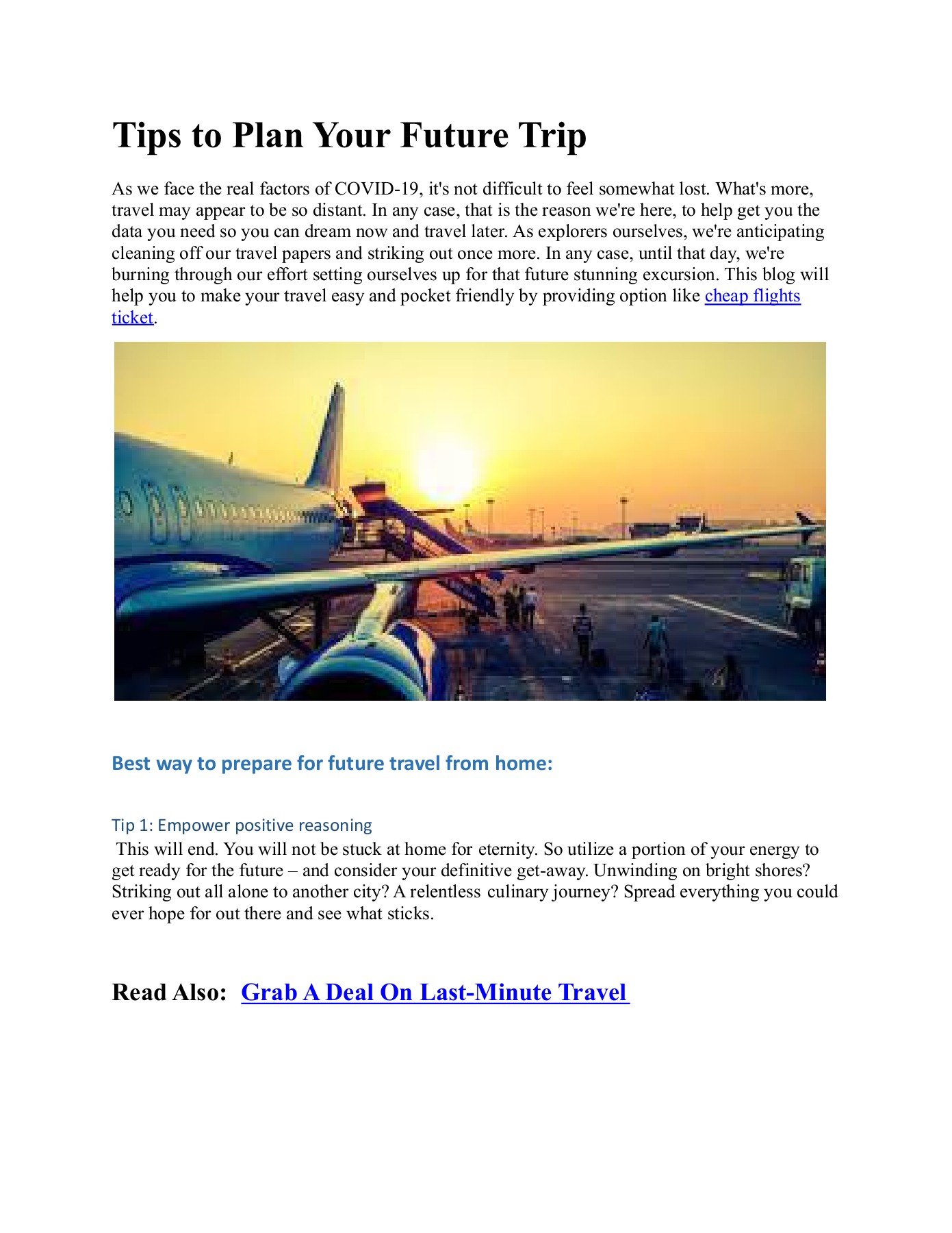 Tips To Plan Your Future Trip - Emily Stuart - Page 1 - 3 | Flip PDF Online | PubHTML5