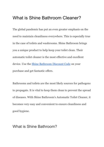 Shine bathroom discount code