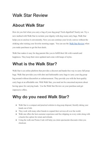 Walk Star Review