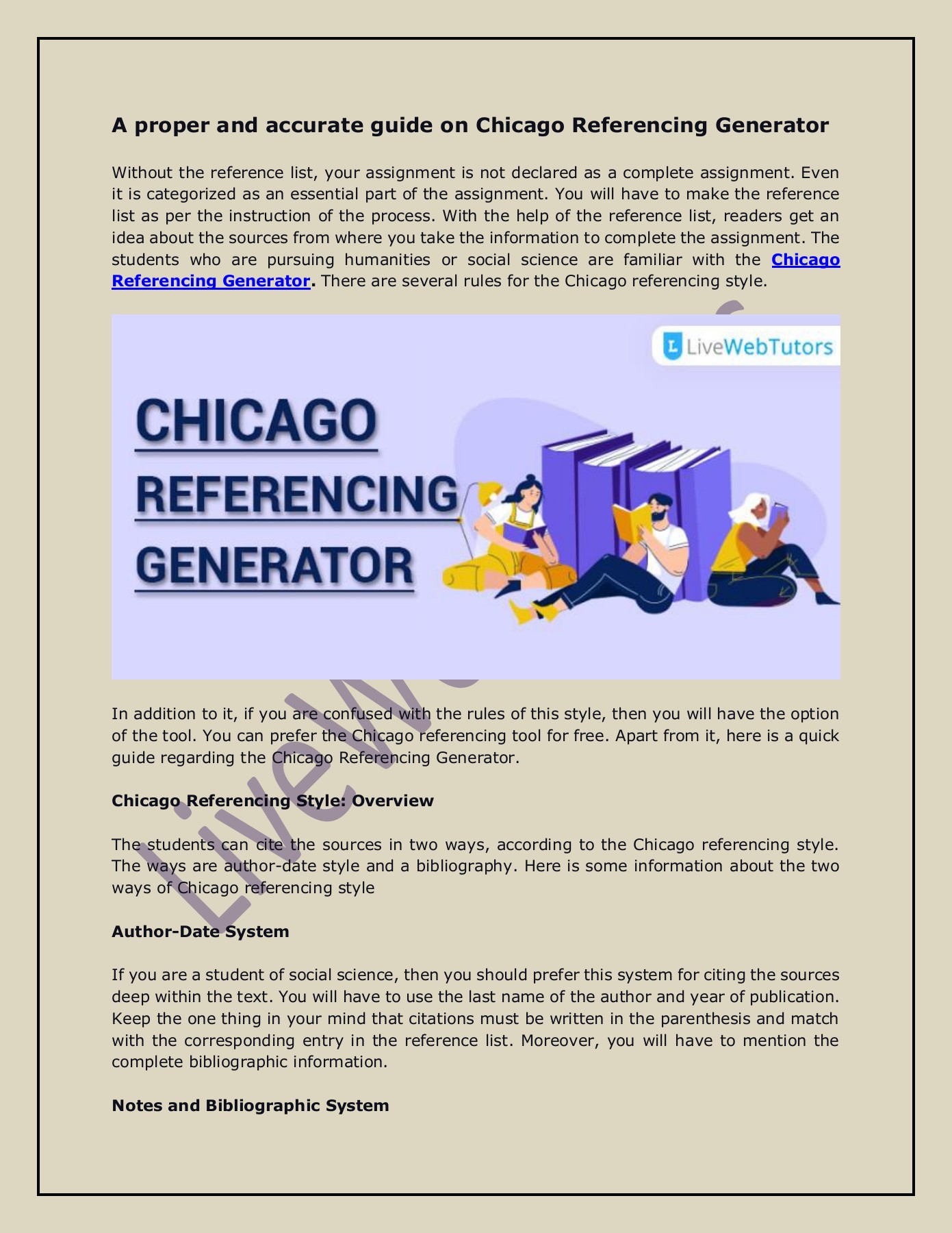 A proper and accurate guide on Chicago Referencing Generator ...