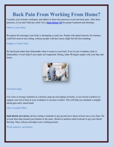 Back Pain From Working From Home?