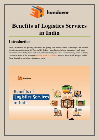 handover-Benefits of Logistics Services in India