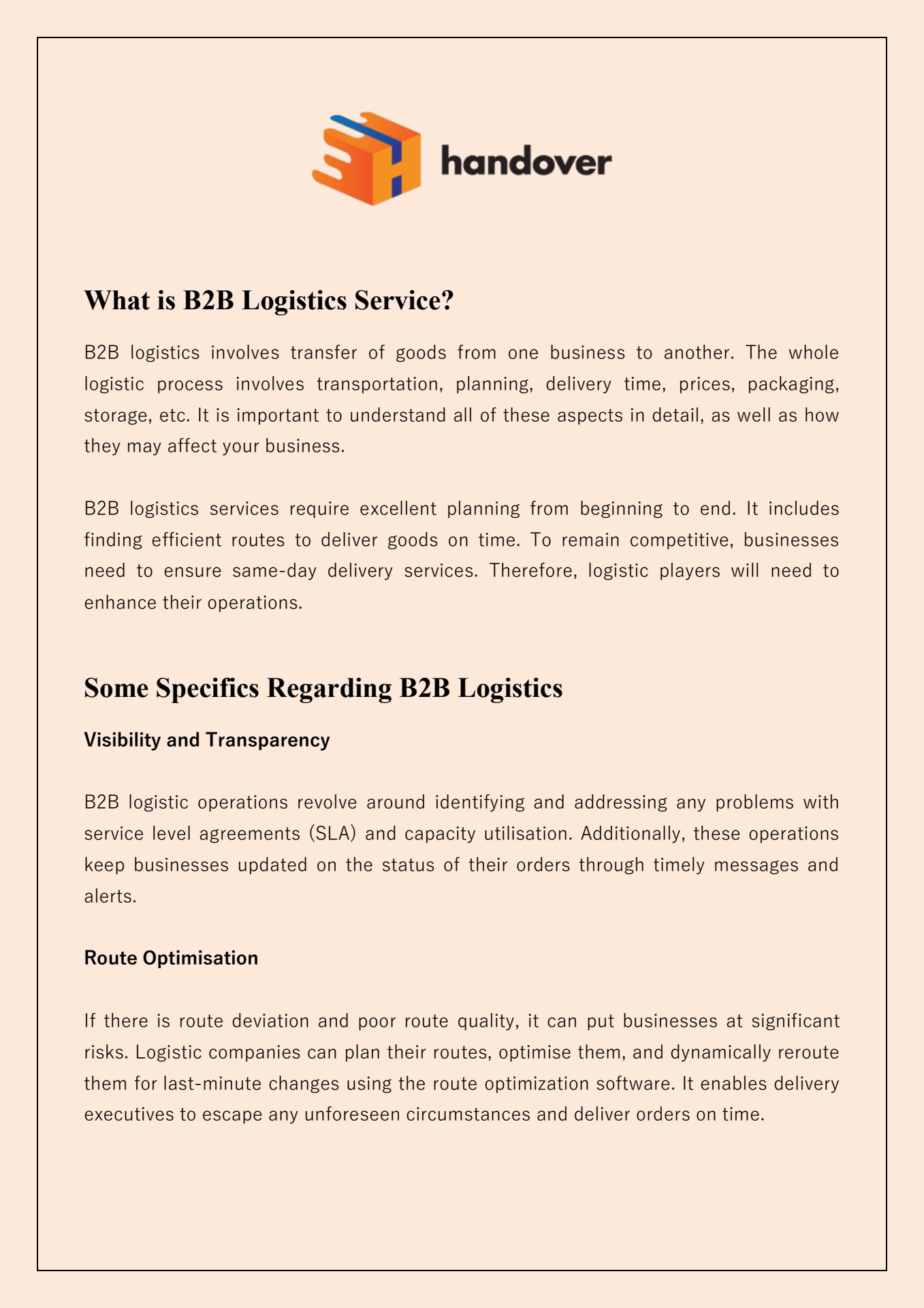 Understanding Dynamics of B2B Logistics Market - Handover - handoverds - Page 2 | Flip PDF ...