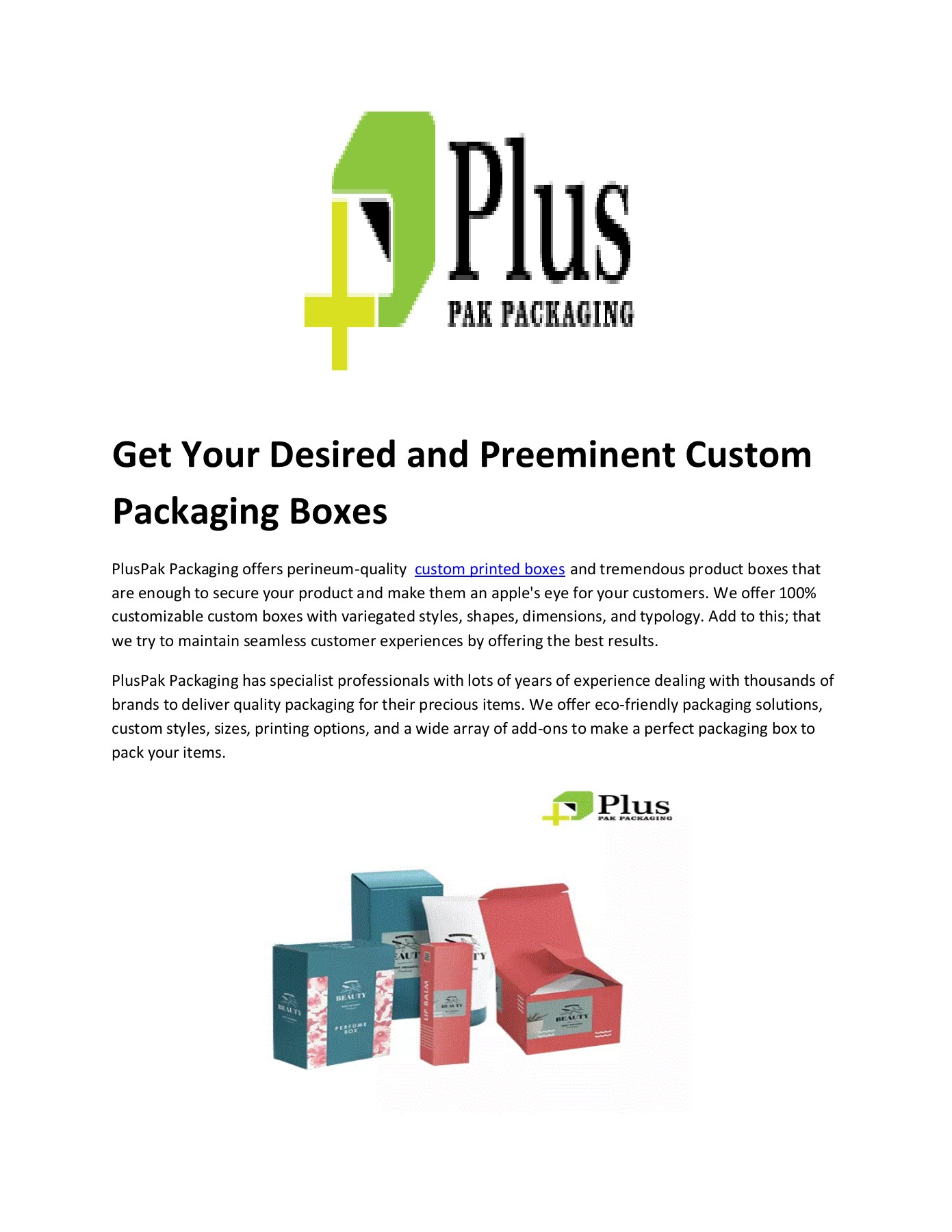 custom printed boxes - plus packaging - Page 1 - 1 | Flip PDF Online ...