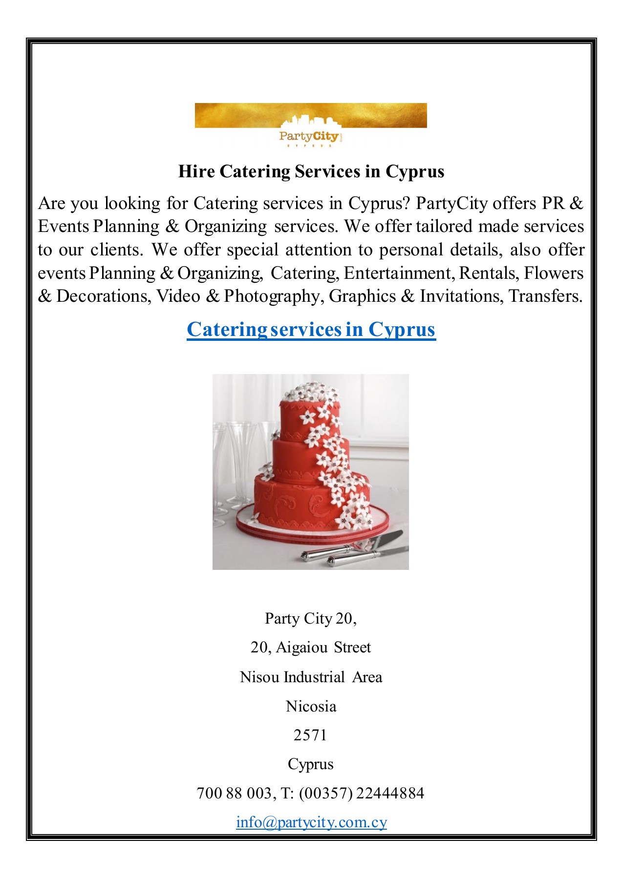 Hire Catering Services in Cyprus - JOSE paul - Page 1 - 1 | Flip PDF ...
