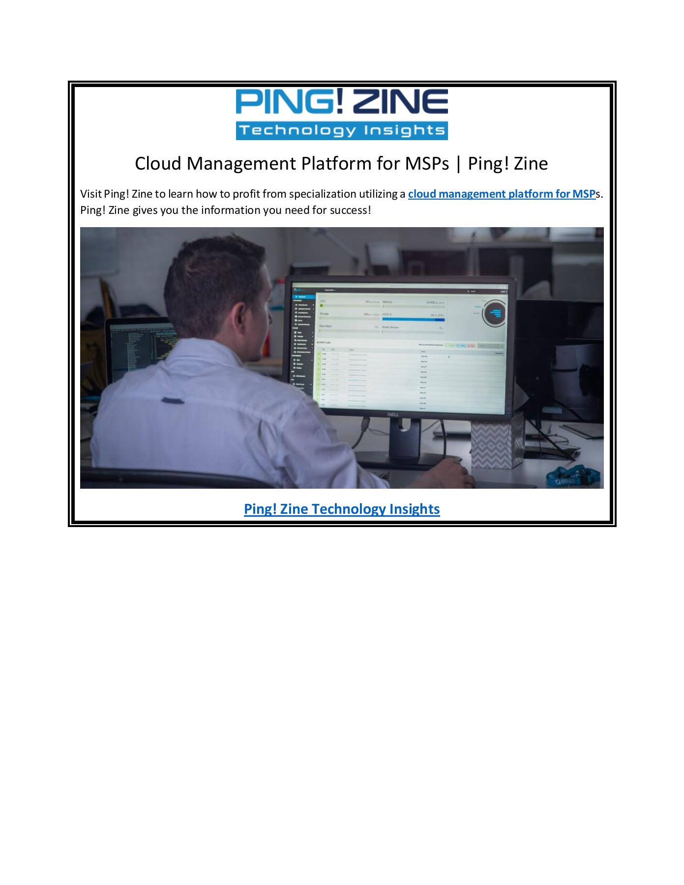 Cloud Management Platform for MSPs | Ping! Zine - Ping Zine Technology ...