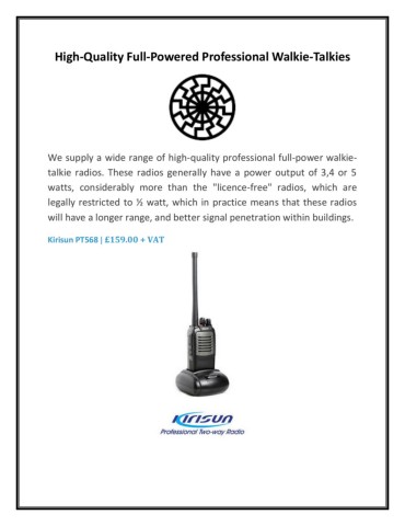 High-quality full-powered professional walkie-talkies