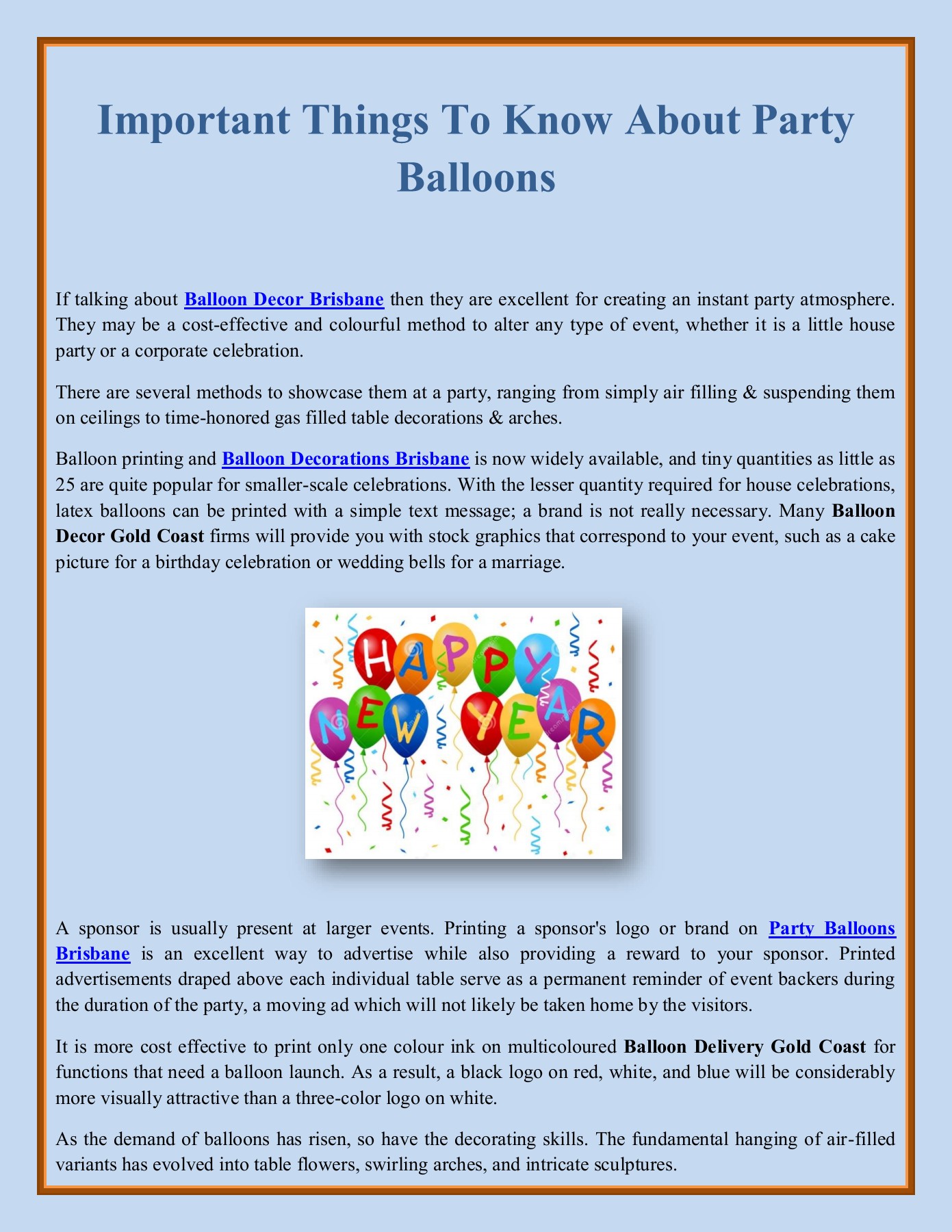Important Things To Know About Party Balloons - Jerry parker - Page 1 ...