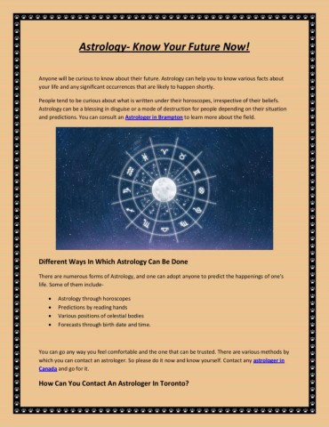 Astrology- Know Your Future Now!