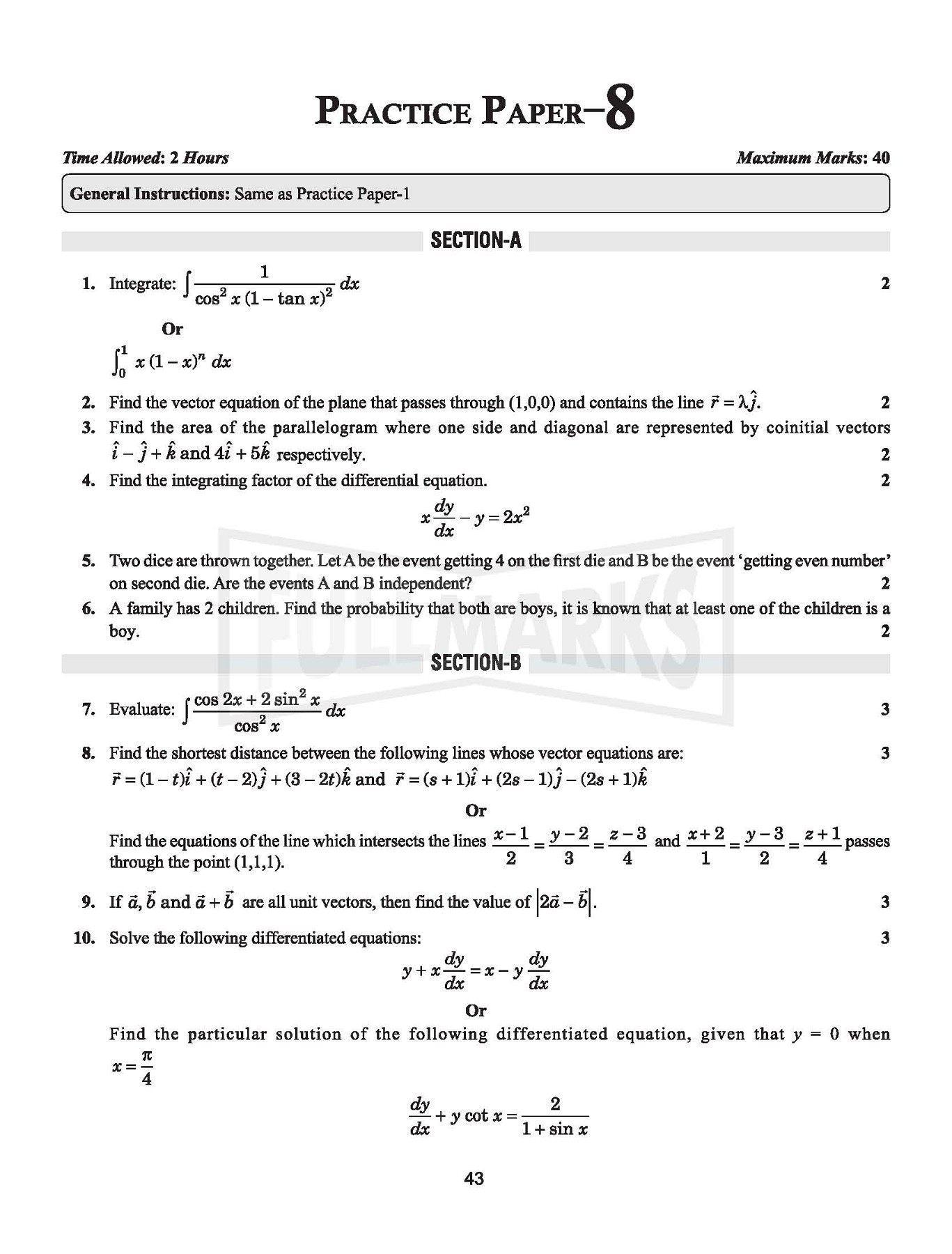 Mathematics Super20 Term 2 Class 12 - info - Page 44 | Flip PDF Online | PubHTML5