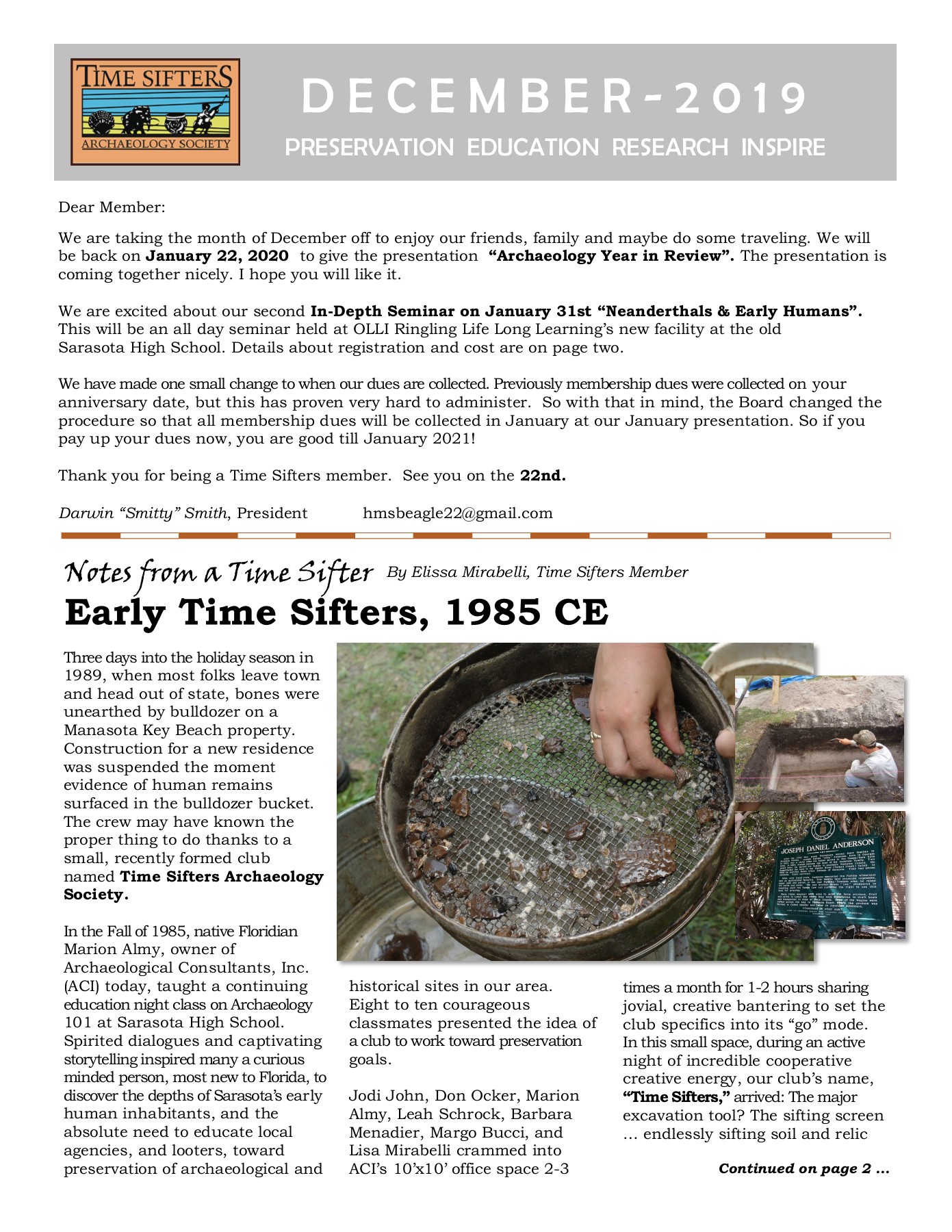 Time Sifters Archaeology Society Newsletter December 2019 - Runjik ...
