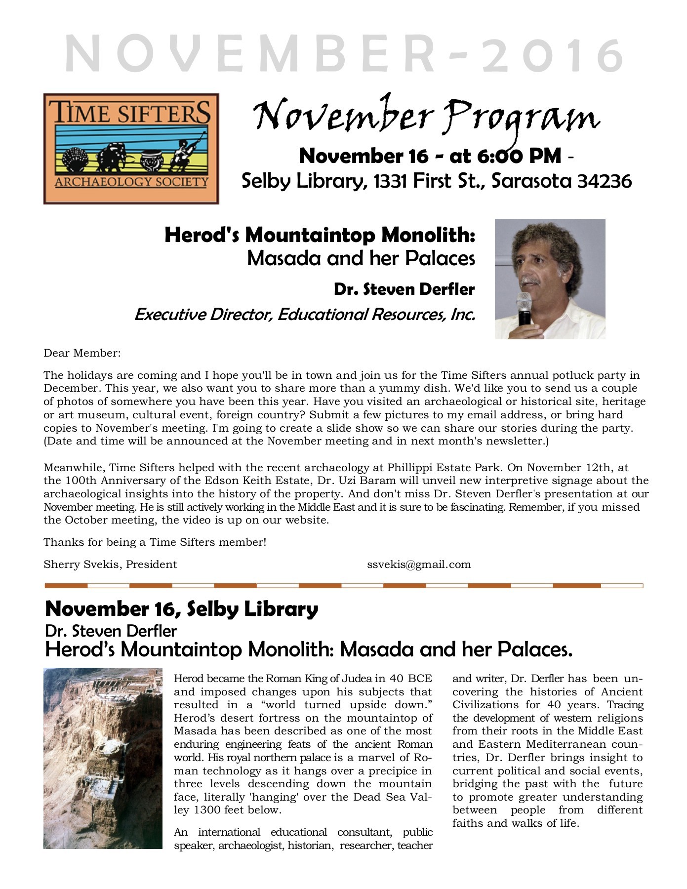 Time Sifters Archaeology Society Newsletter November 2016 - Runjik ...