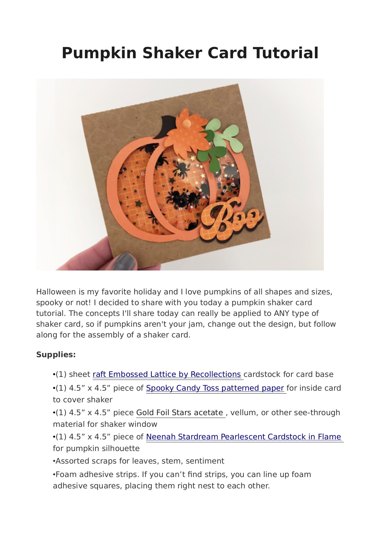 Pumpkin Shaker Card Tutorial - 12x12cardstock.shop.com - Page 1 - 6 ...