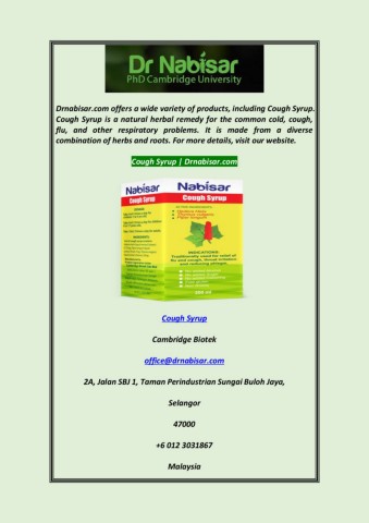 Cough Syrup Drnabisar.com