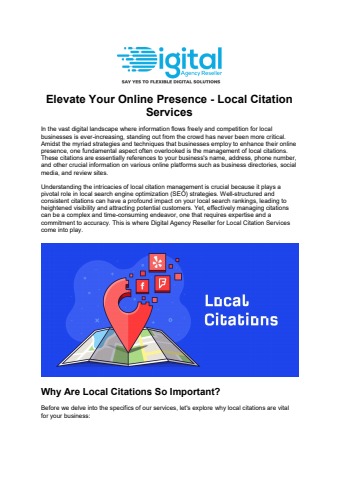 Elevate Your Online Presence - Local Citation Services - digitalagencyreseller1 - Page 1 - 4 ...