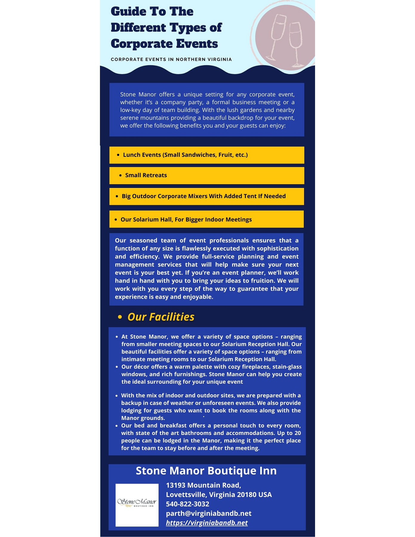 Guide To The Different Types of Corporate Events - Stone Manor Boutique ...