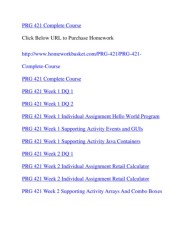 PRG 421 Complete Course - robertbt304 - Page 1 - 3 | Flip PDF Online | PubHTML5
