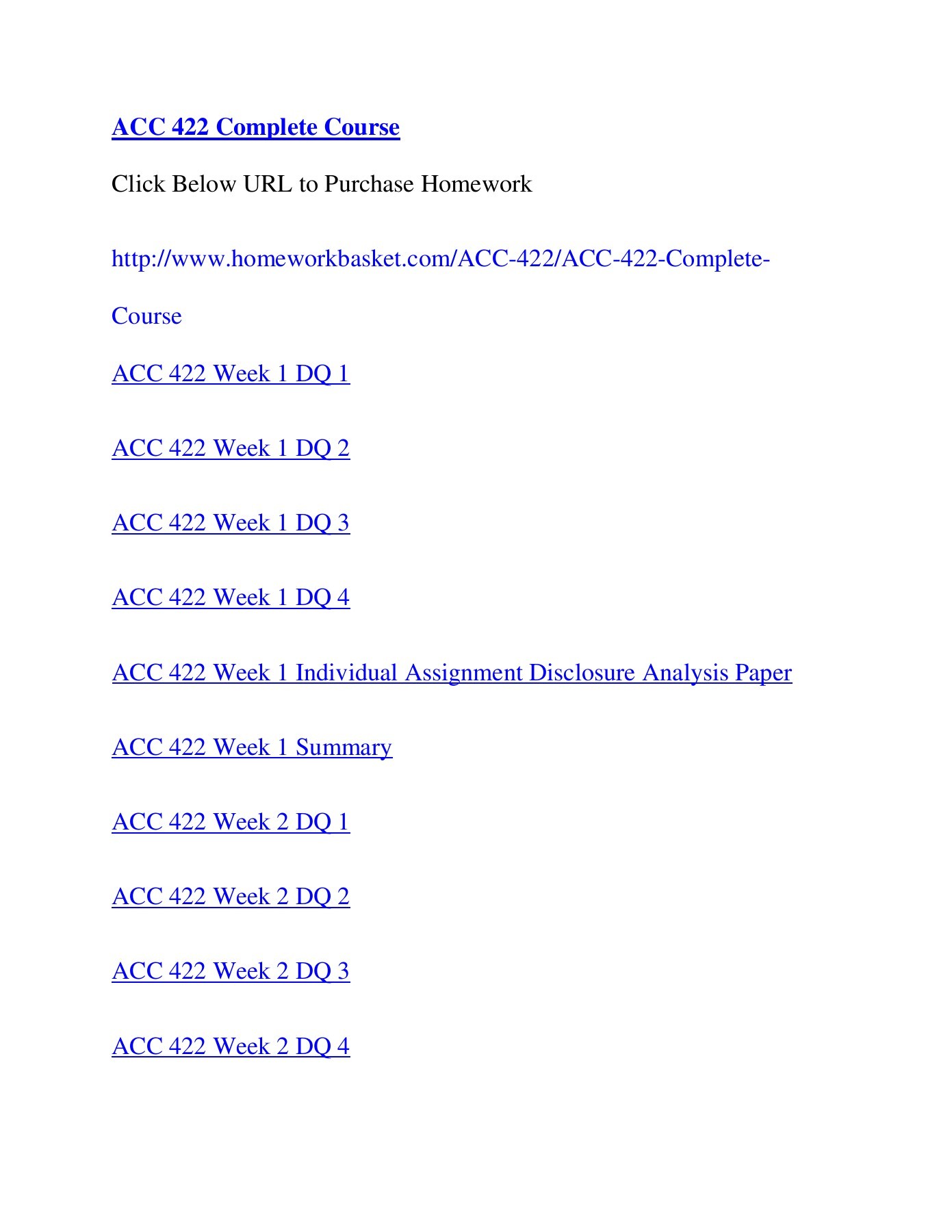 ACC 422 Complete Course - robertbt304 - Page 1 - 3 | Flip PDF Online | PubHTML5