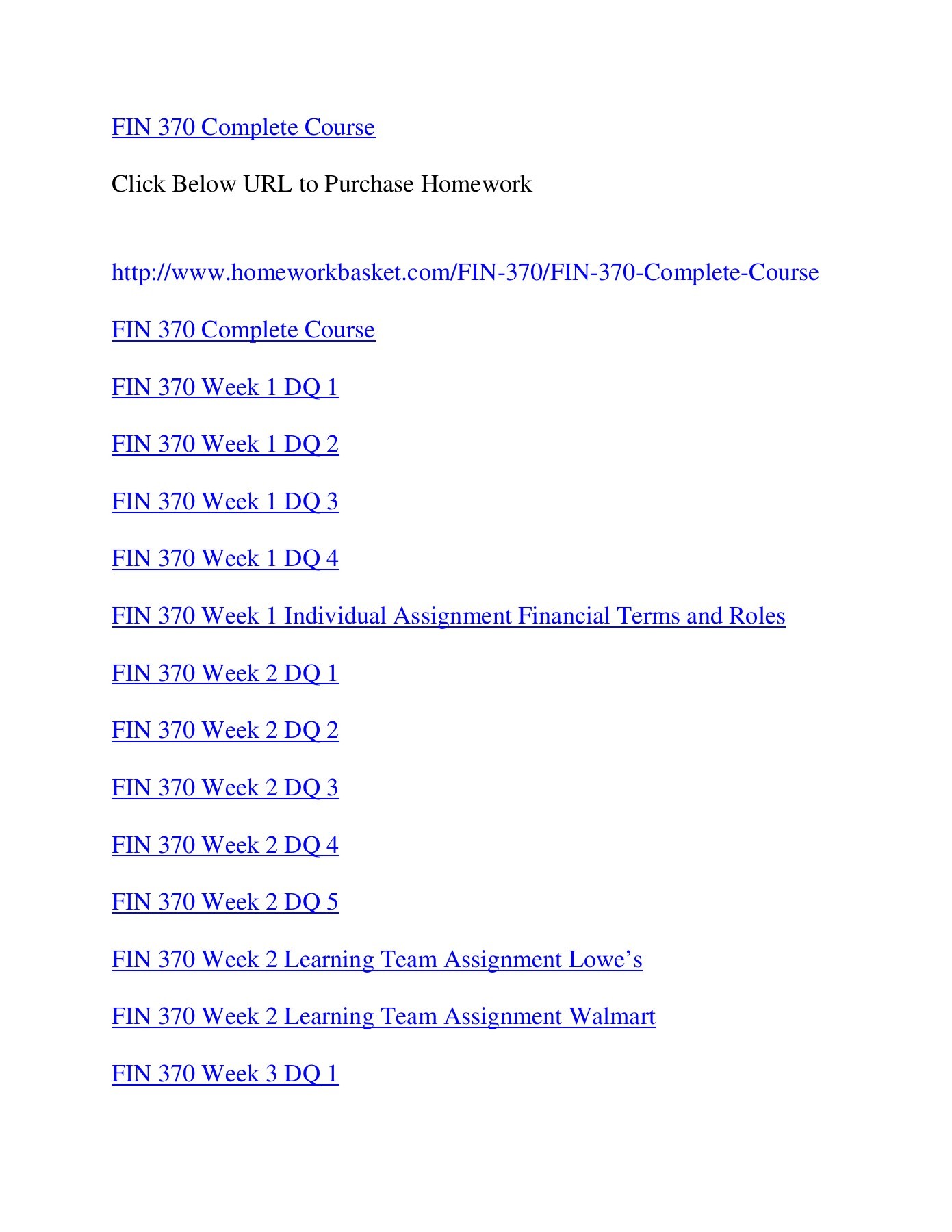 FIN 370 Complete Course - robertbt304 - Page 1 - 3 | Flip PDF Online | PubHTML5