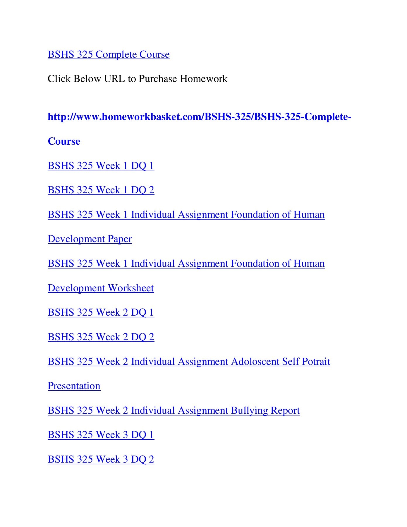 BSHS 325 Complete Course - robertbt304 - Page 1 - 2 | Flip PDF Online | PubHTML5