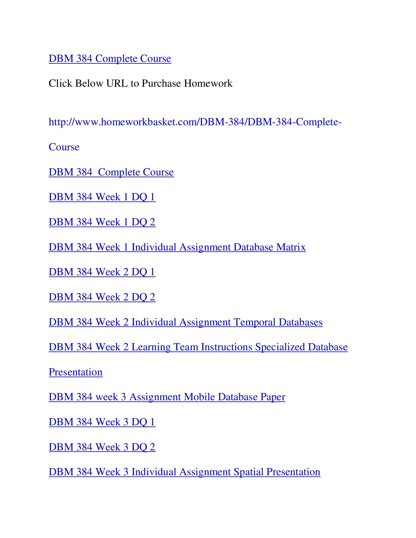 DBM 384 Complete Course - robertbt304 - Page 1 - 2 | Flip PDF Online ...