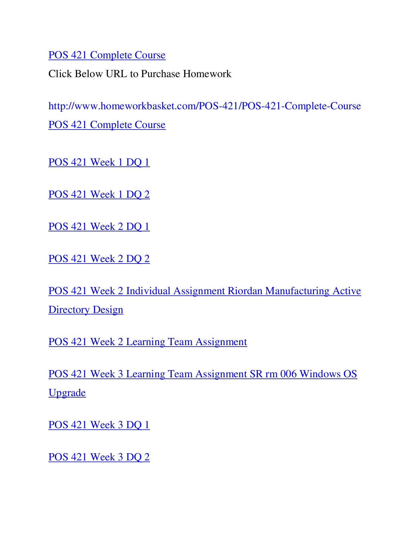 POS 421 Complete Course - robertbt304 - Page 1 - 2 | Flip PDF Online | PubHTML5