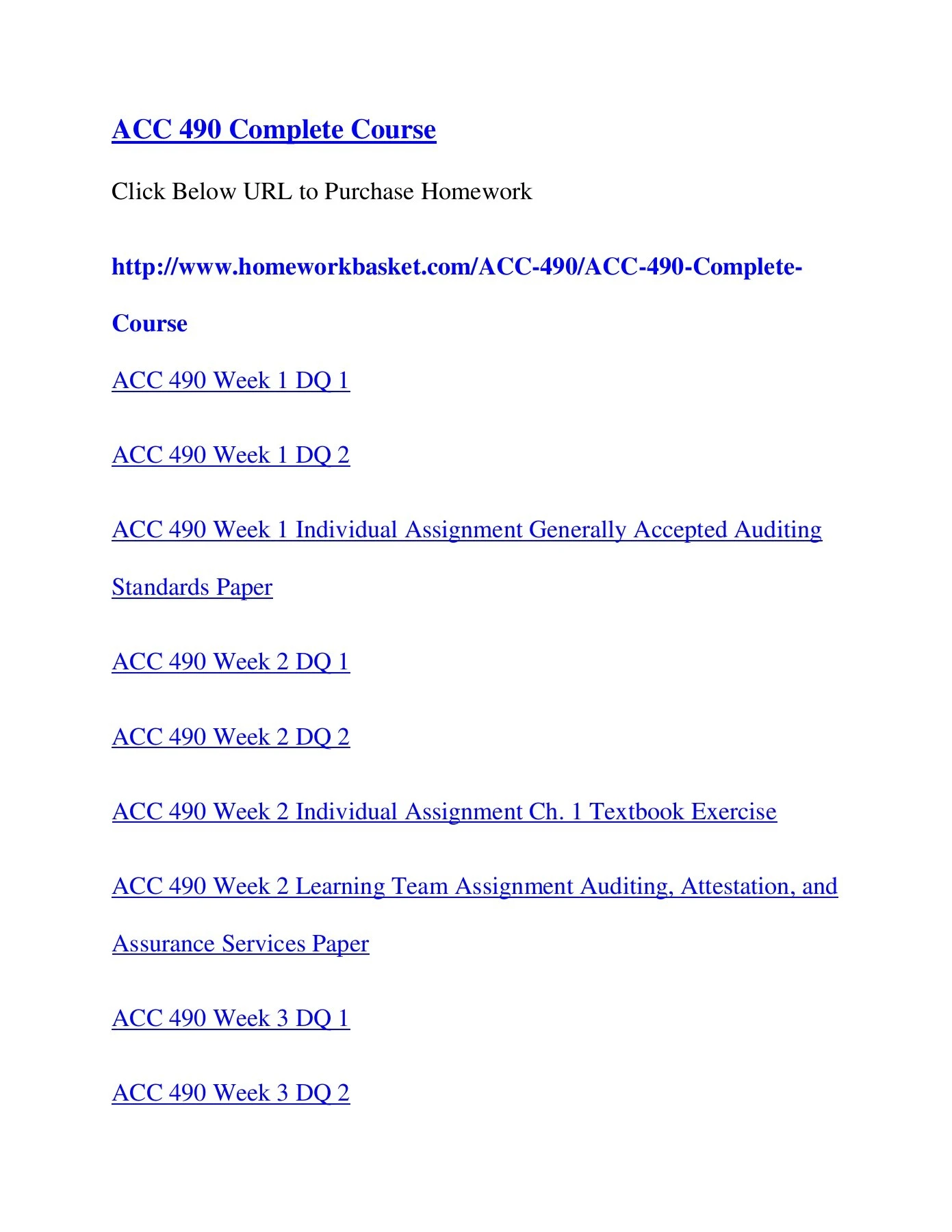 ACC 490 Complete Course - robertbt304 - Page 1 - 2 | Flip PDF Online ...