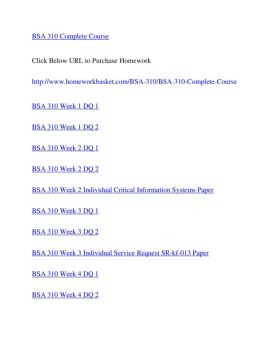 BSA 310 Complete Course - robertbt304 - Page 1 - 2 | Flip PDF Online ...