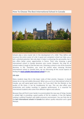 How To Choose The Best International School in Canada - USCA Academy ...