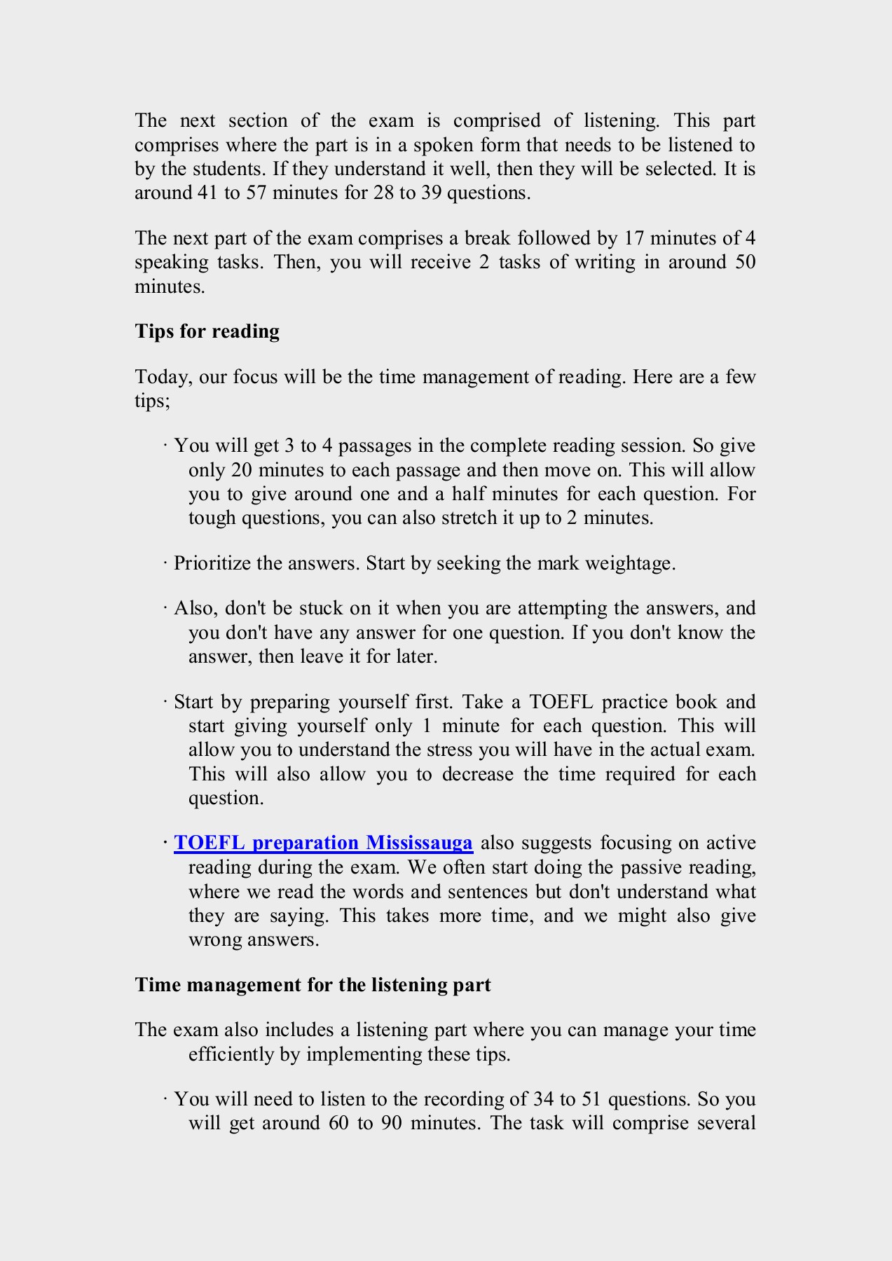 TOEFL Time Management Strategy - USCA Academy International School ...