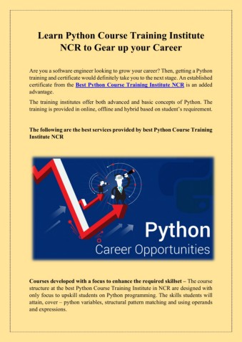 best python course training institute in ncr - Data patrons - Page 1 ...