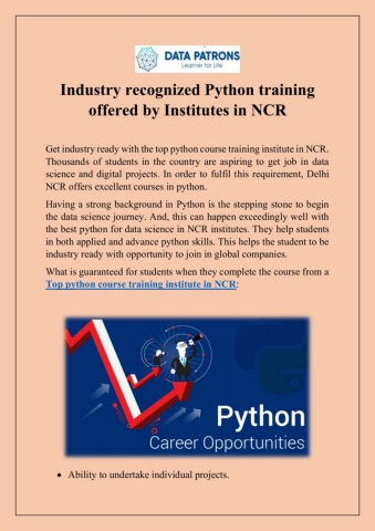 Industry recognized Python training offered by Institutes in NCR