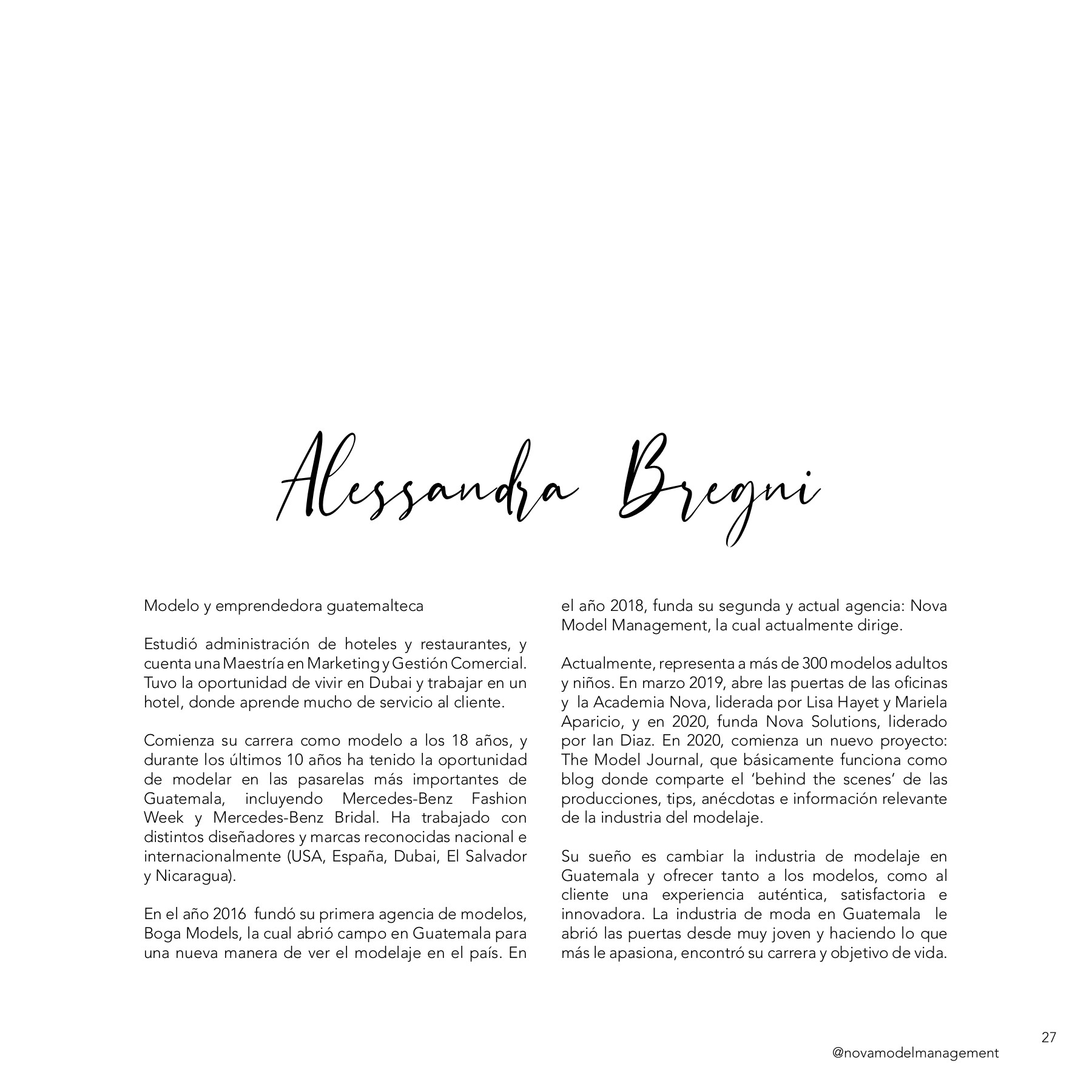 NOVA MODEL MANAGEMENT A YEAR IN PRODUCTIONS BOOK 2020 2021 ...