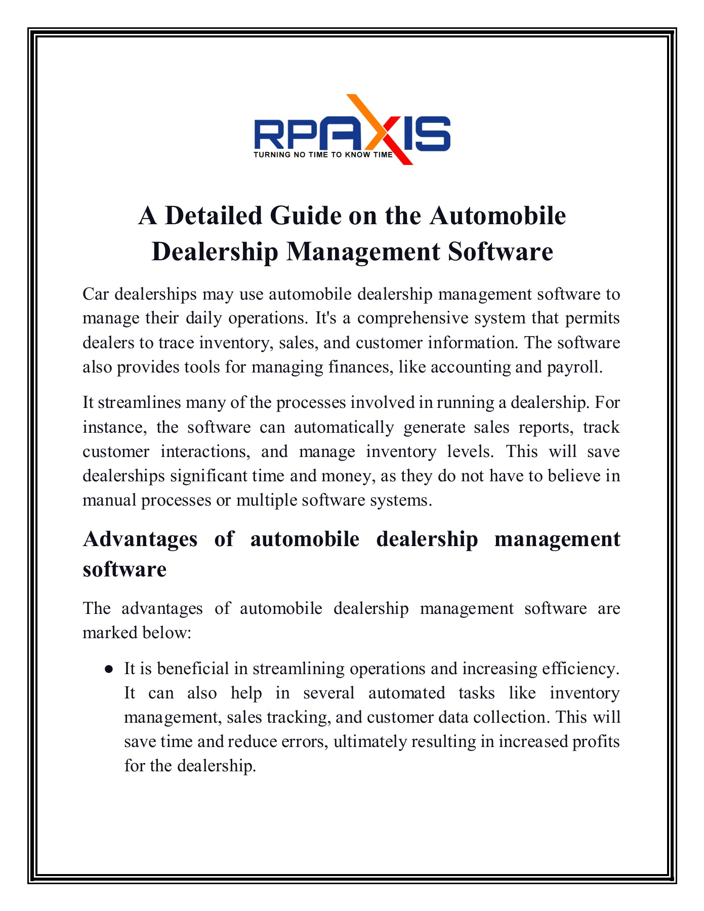 A Detailed Guide on the automobile dealership management software ...