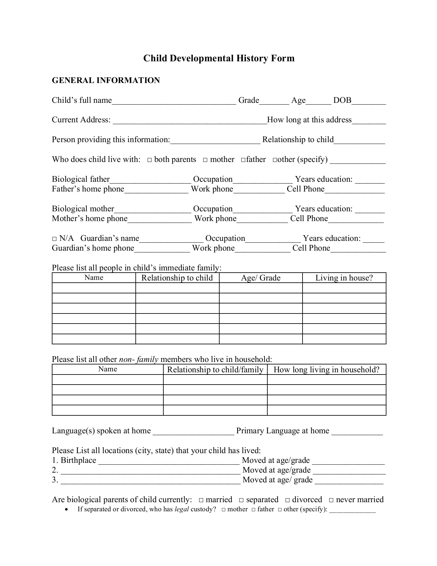 Childhood-Developmental-History-Form - Musa M - Page 1 - 5 | Flip PDF ...