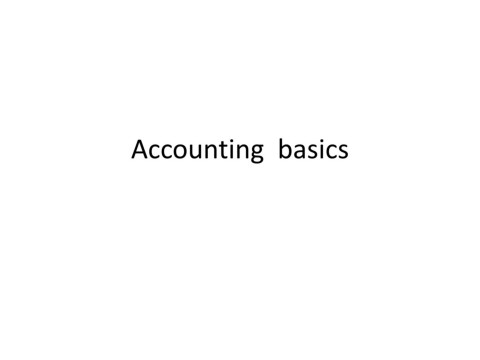 Chapter Accounting basics 01