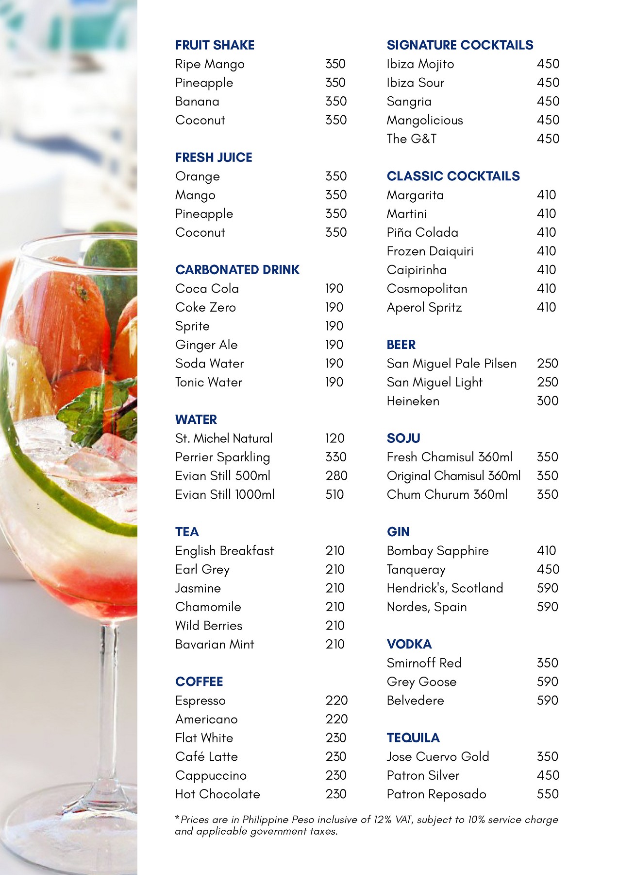 Ibiza Beach Club | Beverage Menu - Mövenpick Hotel Mactan Island Cebu ...