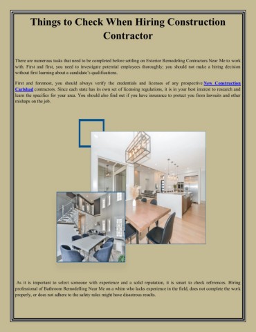 Things to Check When Hiring Construction Contractor