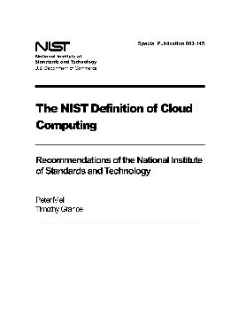 The NIST Definition of Cloud