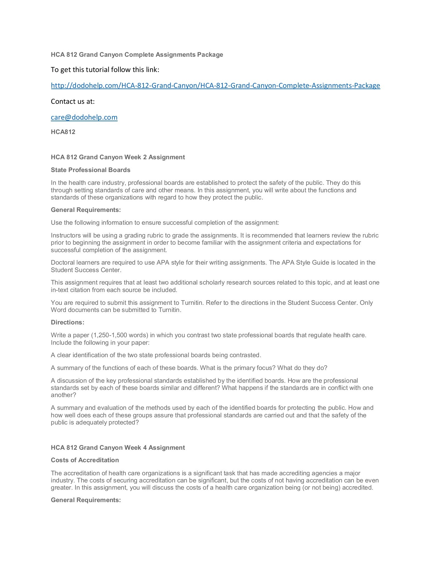 HCA 812 Grand Canyon Complete Assignments Package - helpme.dodo - Page 1 - 3 | Flip PDF Online ...