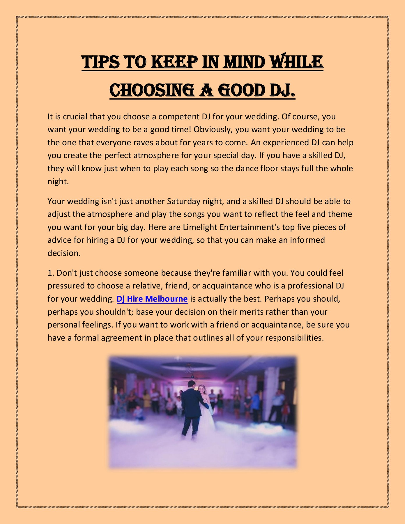 Tips to keep in mind while choosing a good DJ - blacktie events - Page ...