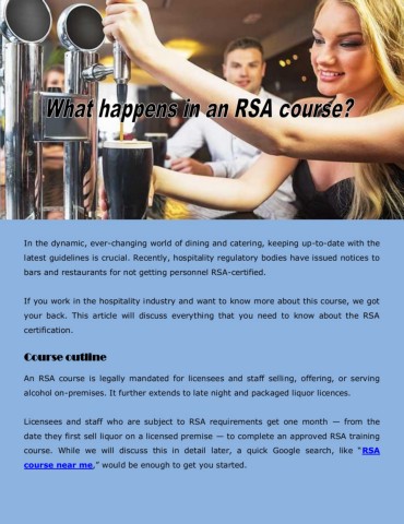 What happens in an RSA course