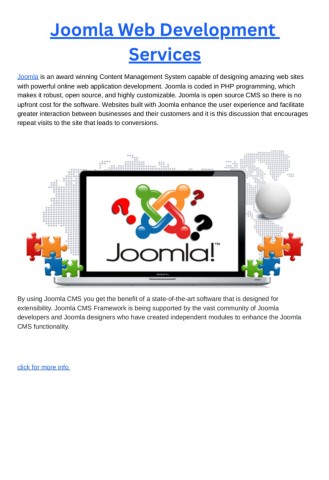 Joomla Web Development Services