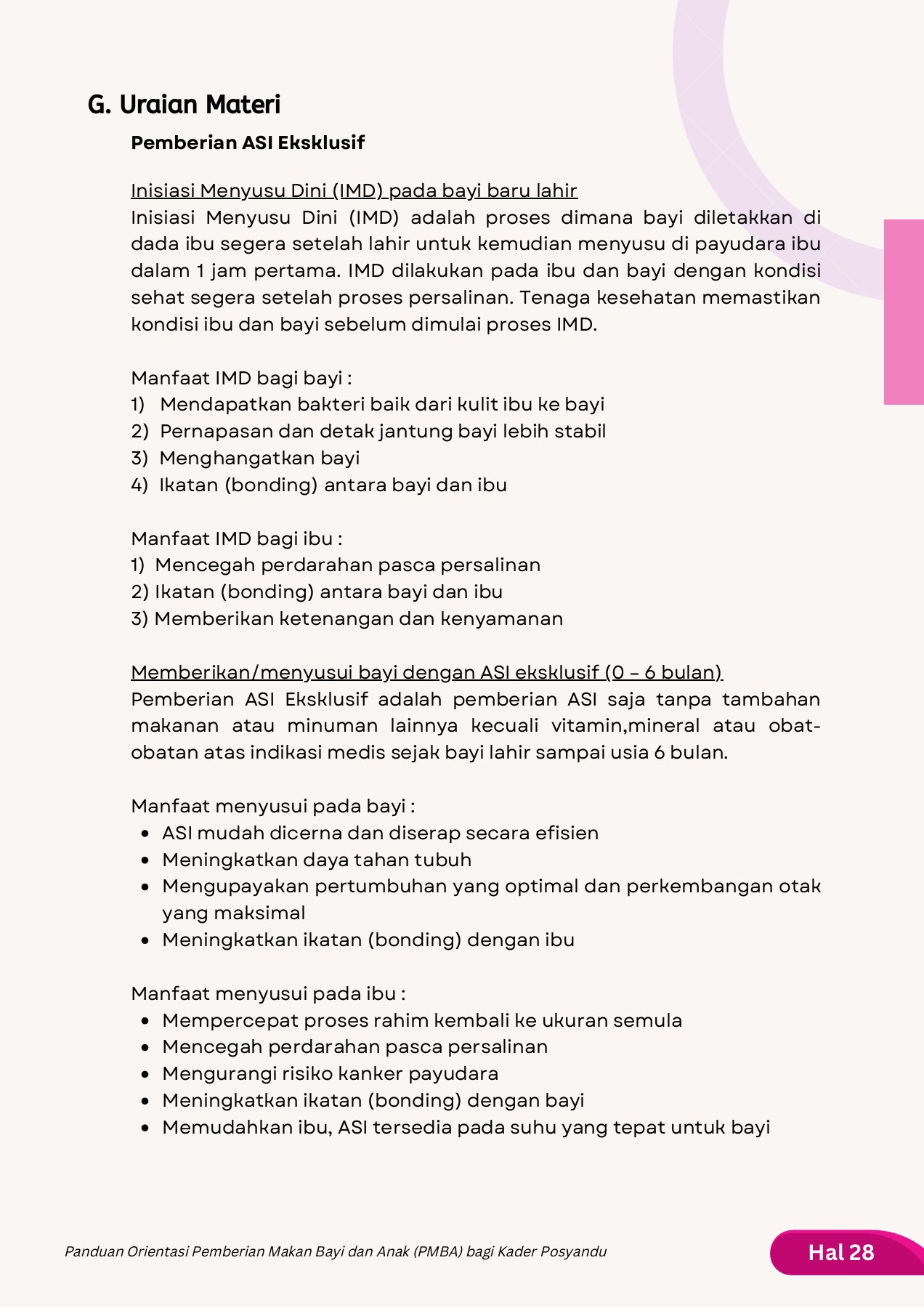 Panduan Orientasi PMBA bagi Kader_Desi - Desi Agustini - Kaca 34 | PDF Online | PubHTML5