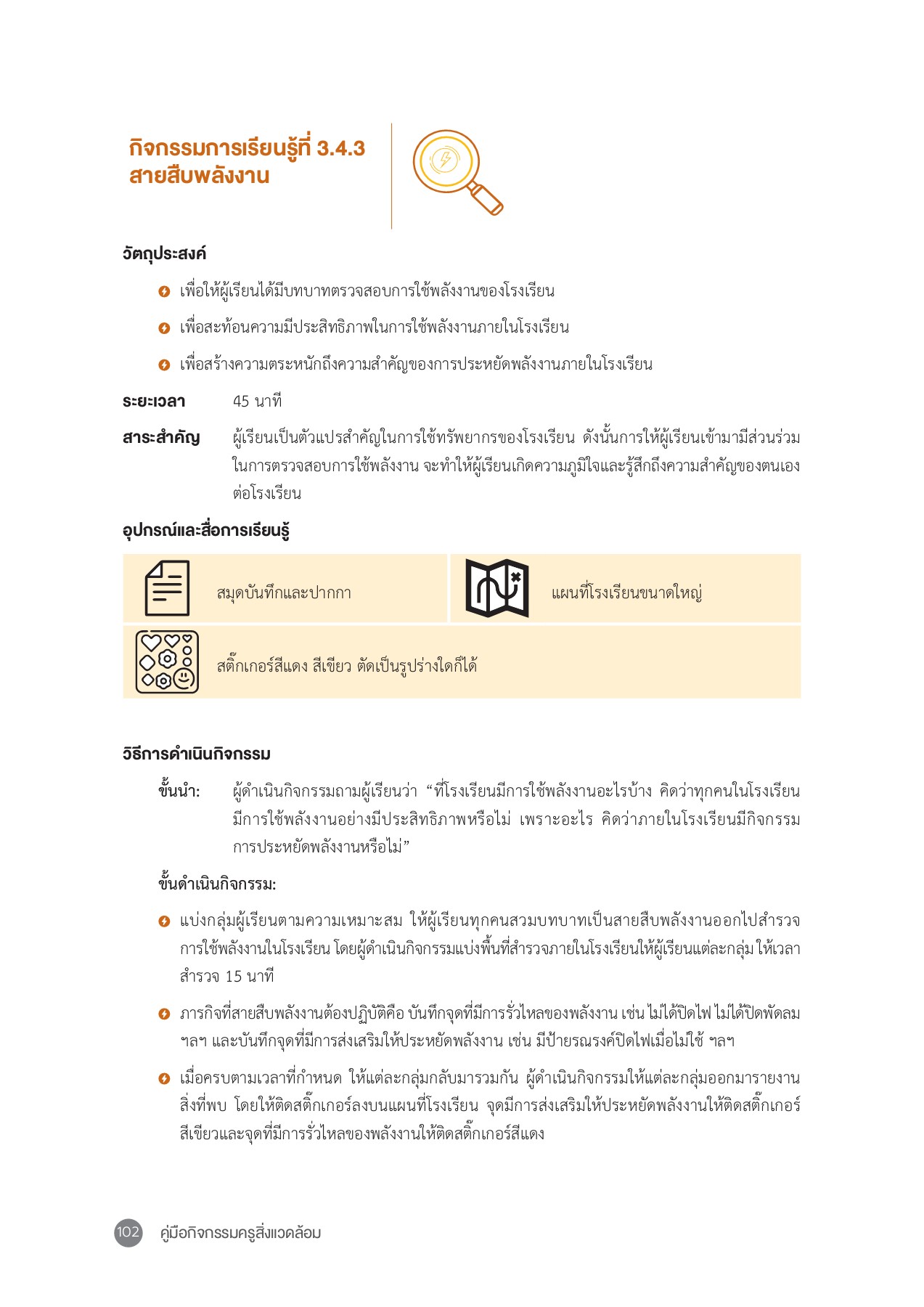คู่มือกิจกรรมครูสิ่งแวดล้อม - dlit_sm037 - หน้าหนังสือ 102 | พลิก PDF ออนไลน์ | PubHTML5