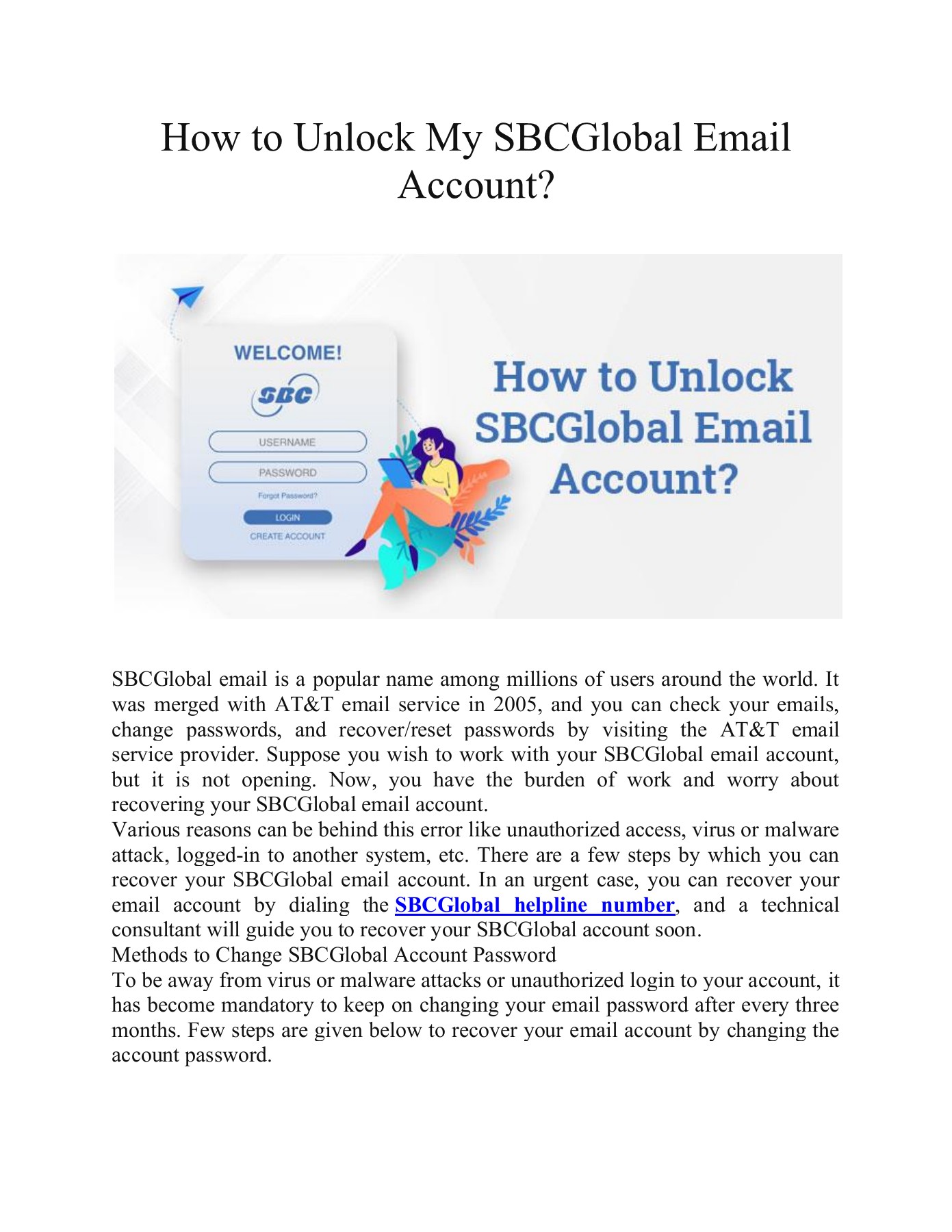 Unlock My SBCGlobal Email Account - sbcglobalhelpline - Page 1 - 3 ...