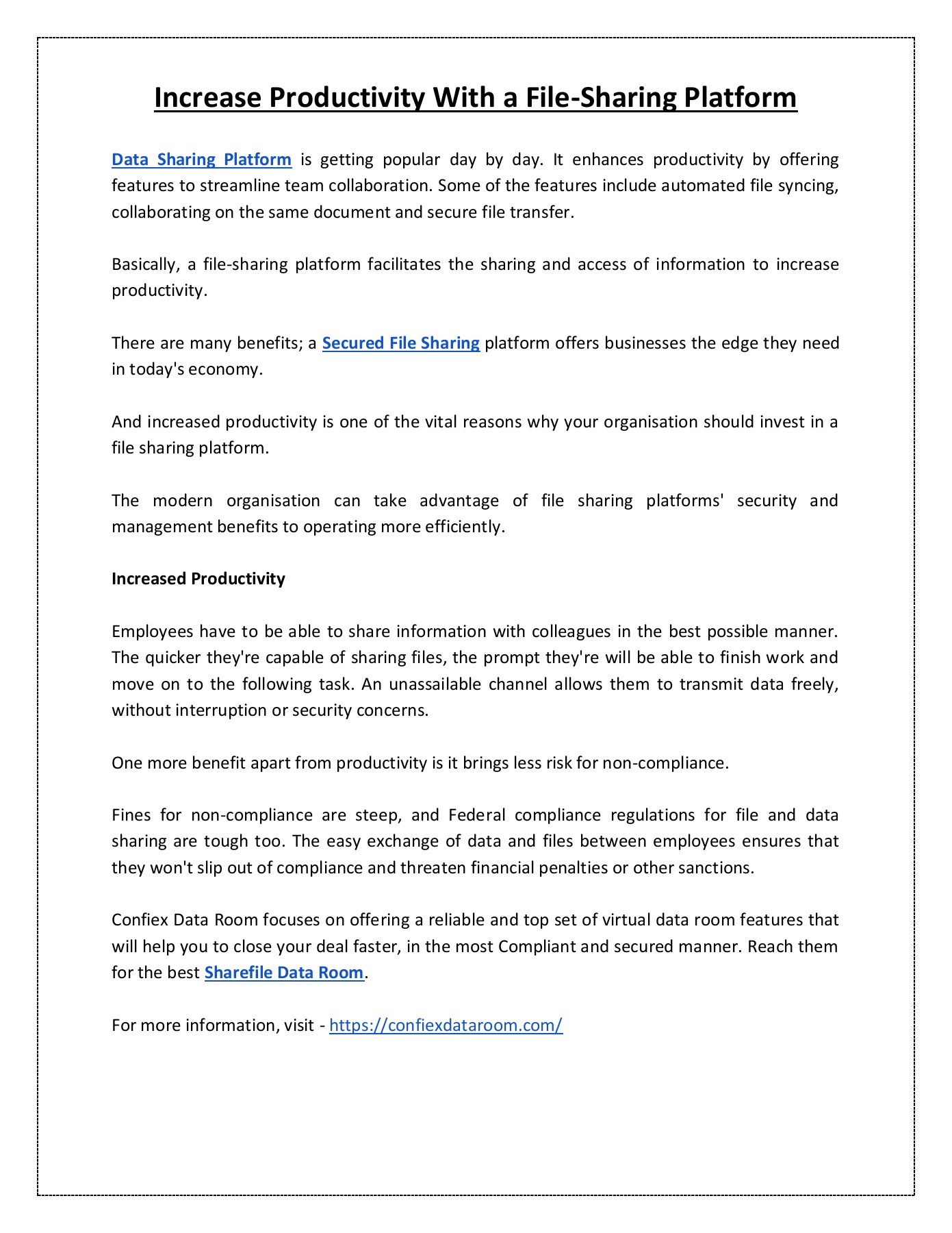 Increase Productivity With a File-Sharing Platform - confiex.digital ...