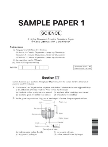 Arihant Science Class 10 Term 1 Sample Paper - Ajulal . J. S - Page 70 ...